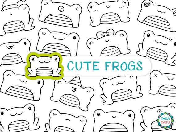 Cute Frog Clip Art Black And White