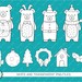 Christmas Bears Digital Stamp Pack - Christmas Clipart / Cute Bears ...