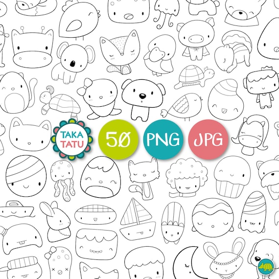 Cuties Clipart Cute Characters Digital Stamp / Cute Clipart | Etsy
