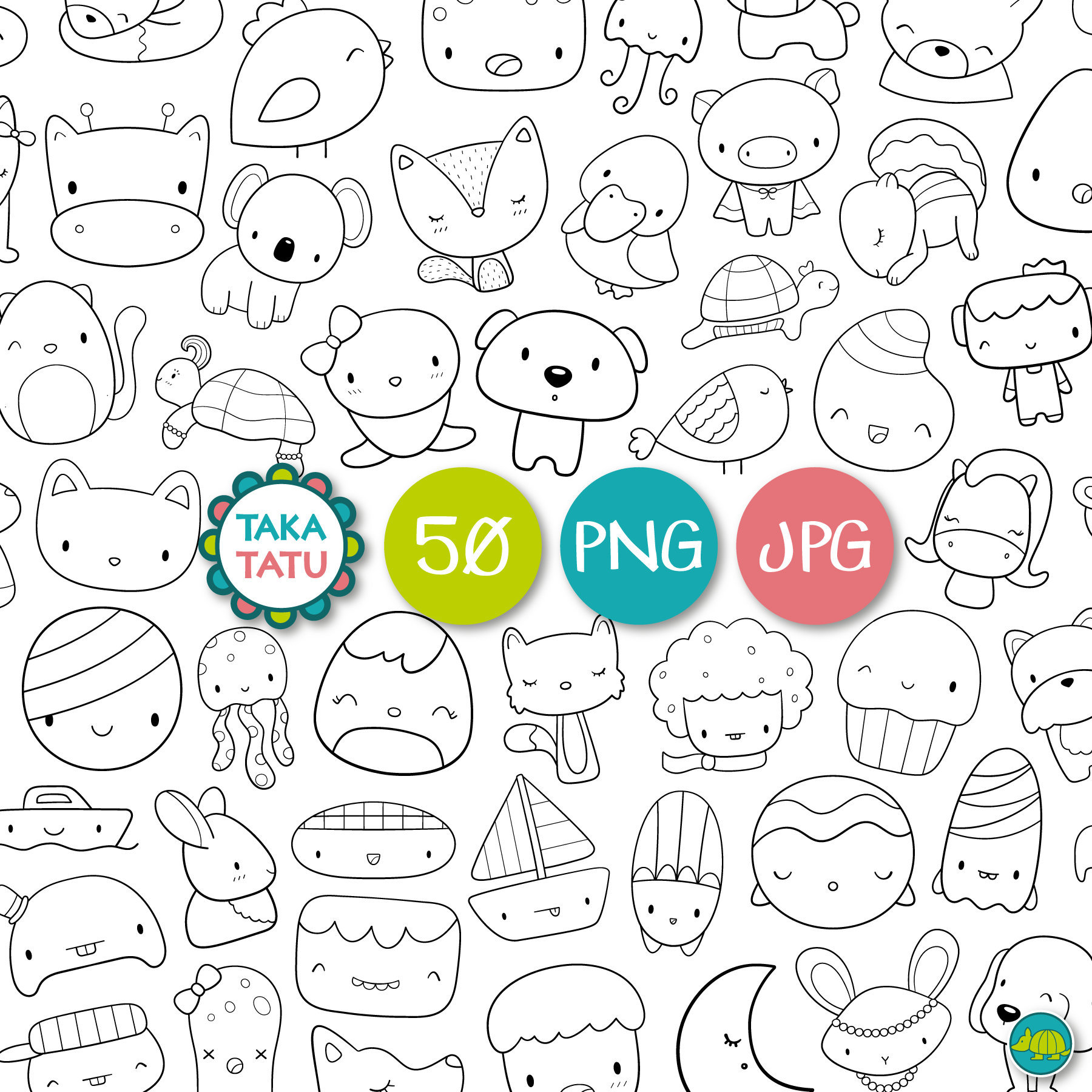 Cuties Clipart Cute Characters Digital Stamp / Cute Clipart - Etsy