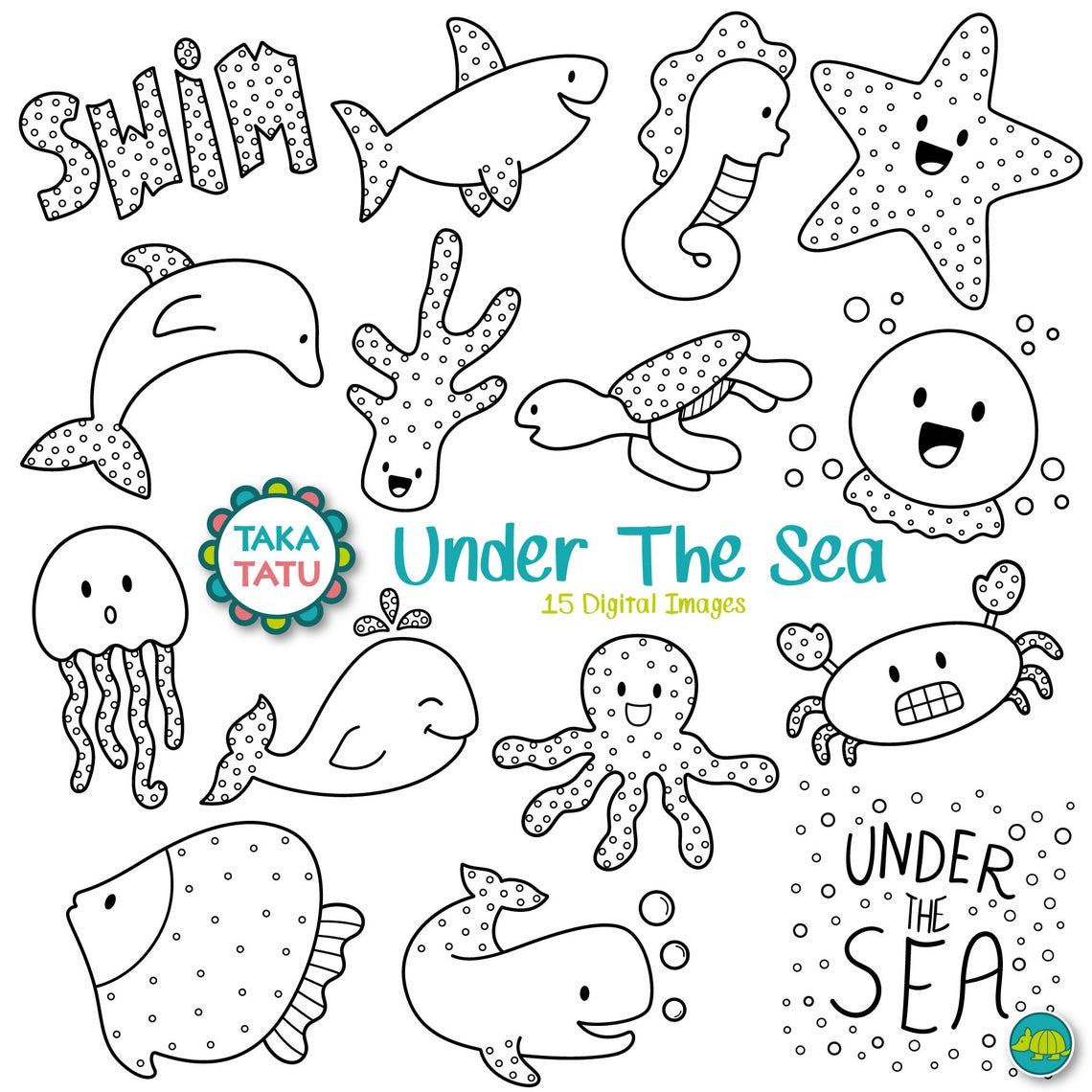 Under the Sea Digital Stamp - Sea Clipart / Sea Animals Clip Art ...