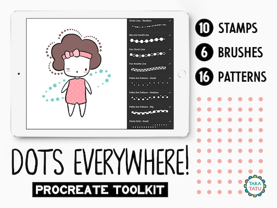 Dots Everywhere Procreate Brush Set Polka Dots Toolkit for - Etsy