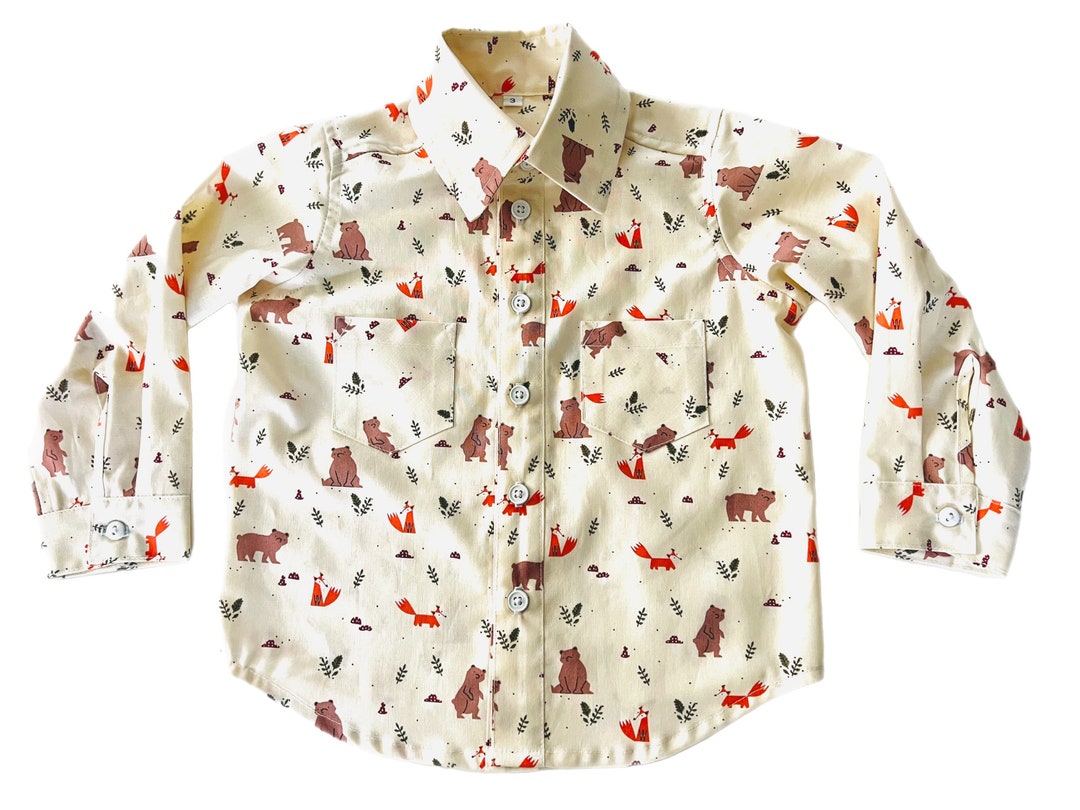 Cute Little Critters in Fall Woods Button Down Shirt (long Sleeve) - Etsy