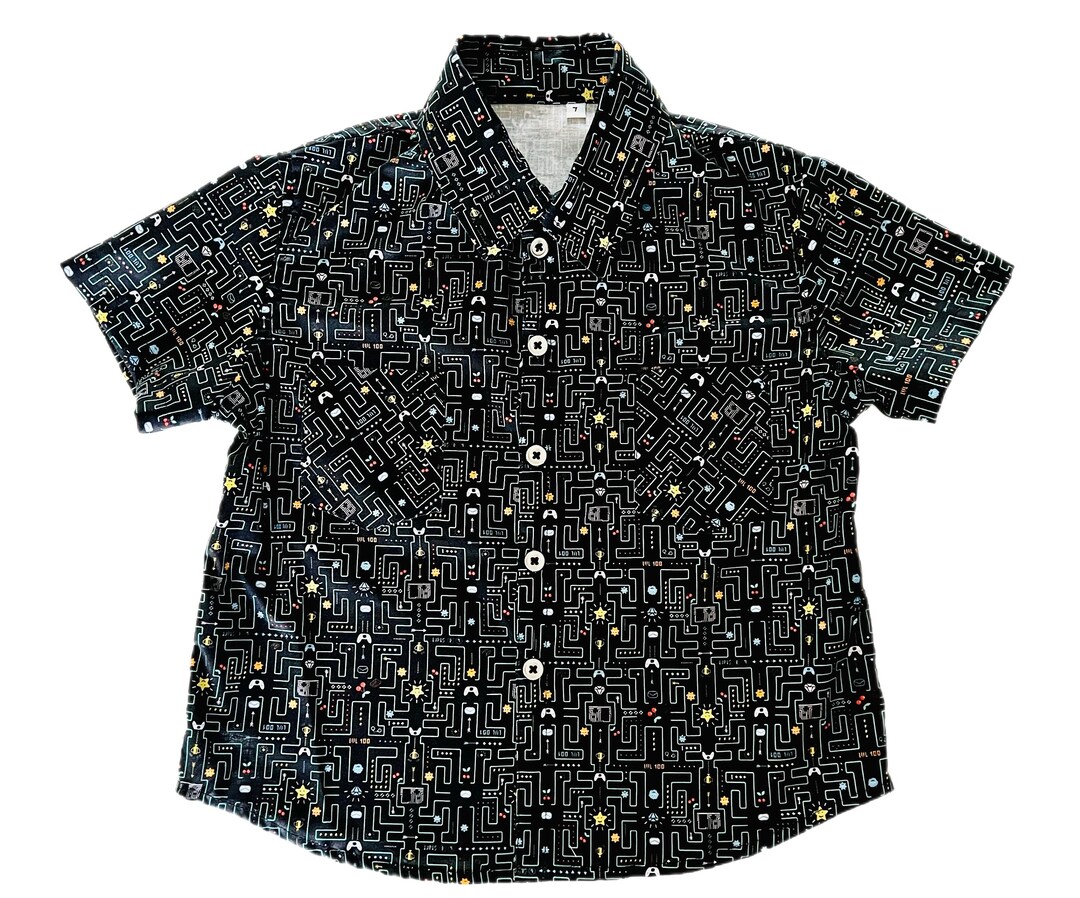 Retro Video Game “gameover” Kid Button Down Collared Shirt - Etsy