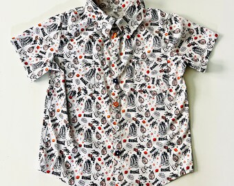 Cartoon Button Down Shirt - Etsy
