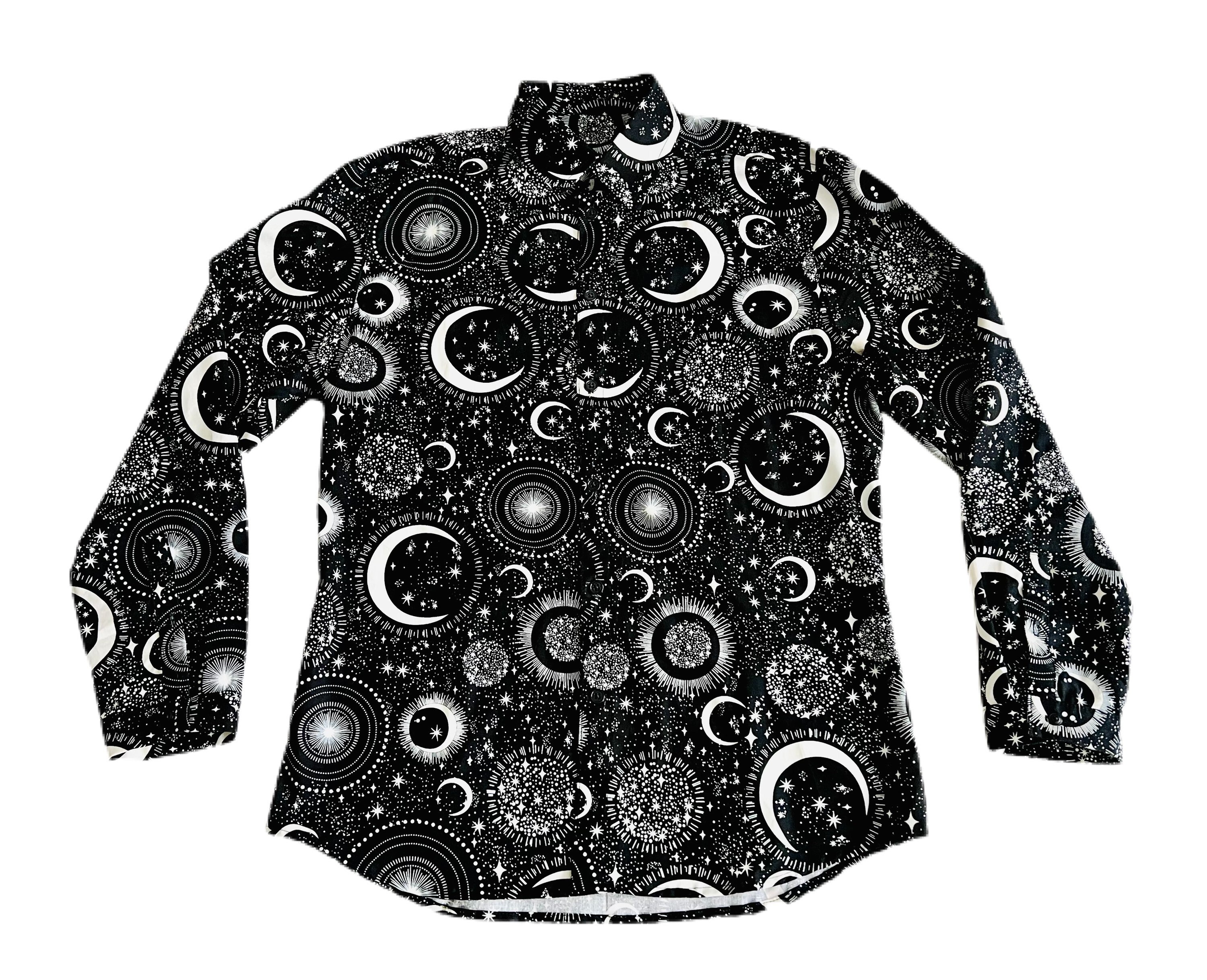 Crescent Moons and Stars Dress Shirt | Etsy