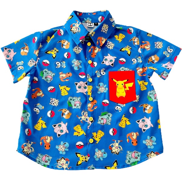 Pikachu Button Down - Etsy