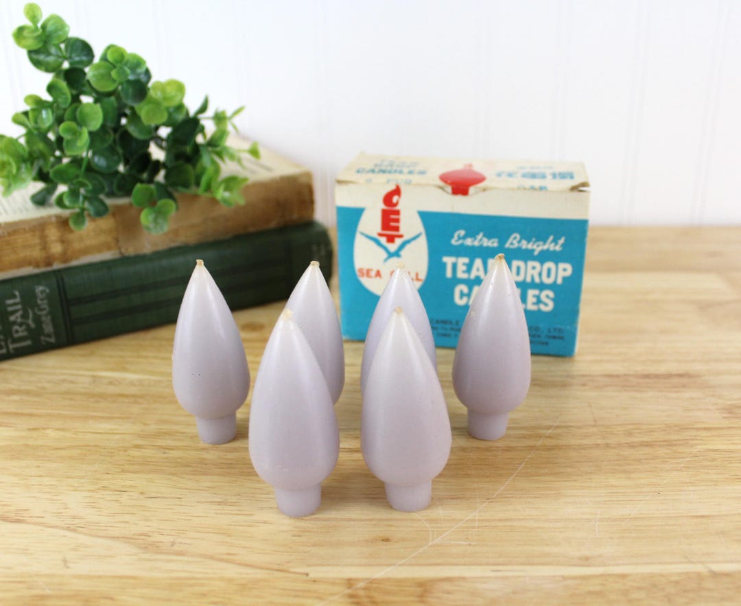Mid Century Tear Drop Candles in Box | Orange Purple | F657 - Etsy