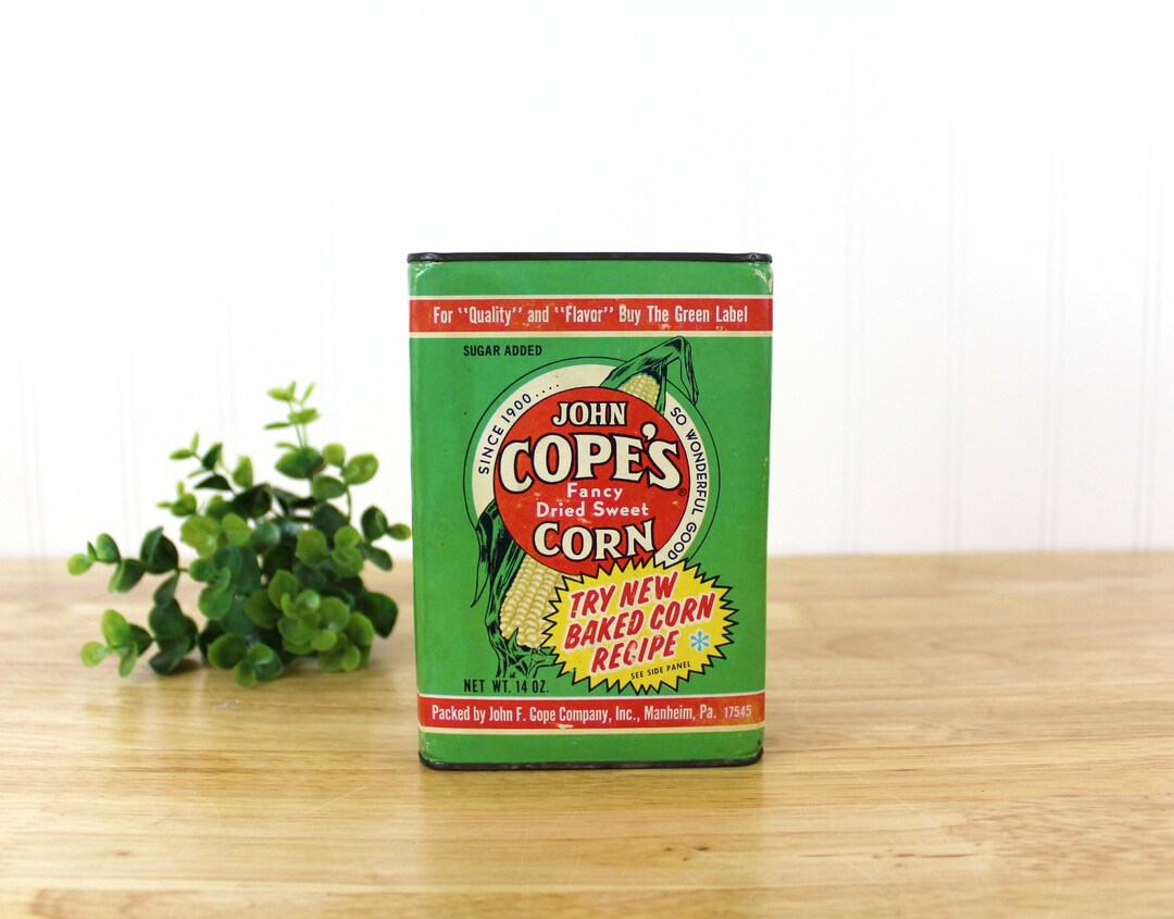 Vintage John Cope's Fancy Sweet Corn Tin Advertising Cardboard | F645 ...