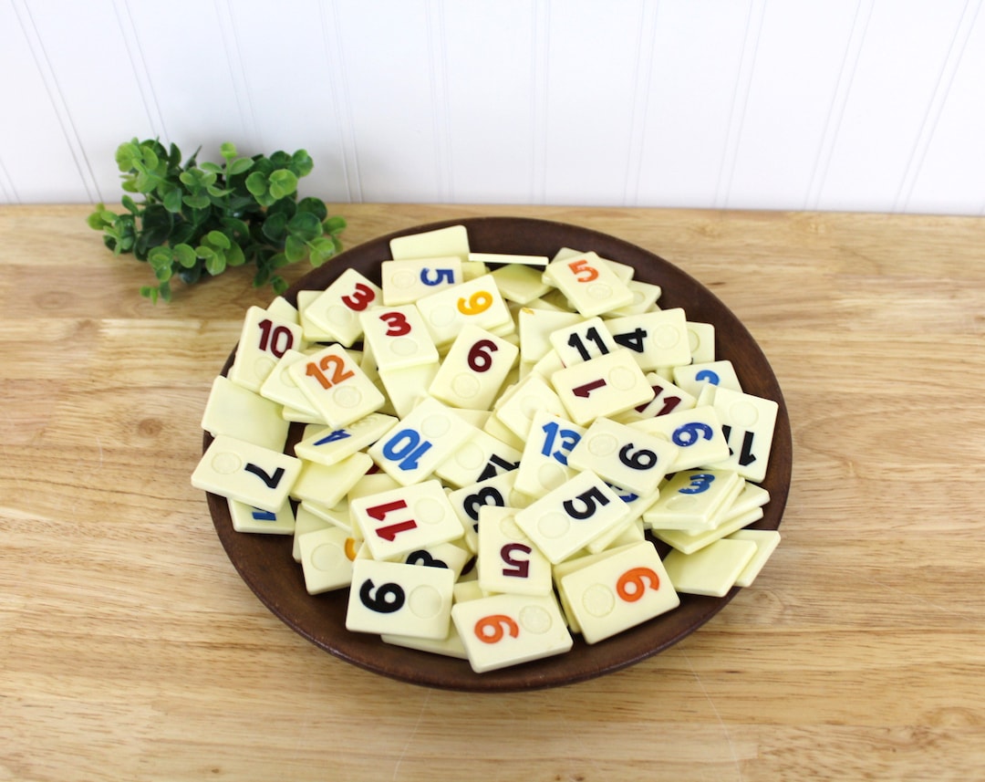 100 Pieces Rummykub Tile Pieces Vintage Rummy Tile Pieces DIY Craft ...