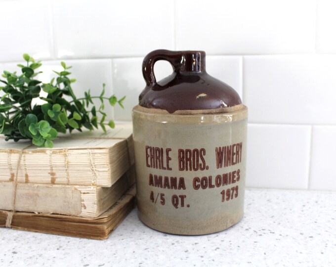 Vintage Ehrle Bros Winery Jug / Vintage Jug Crock / Whiskey Jug ...