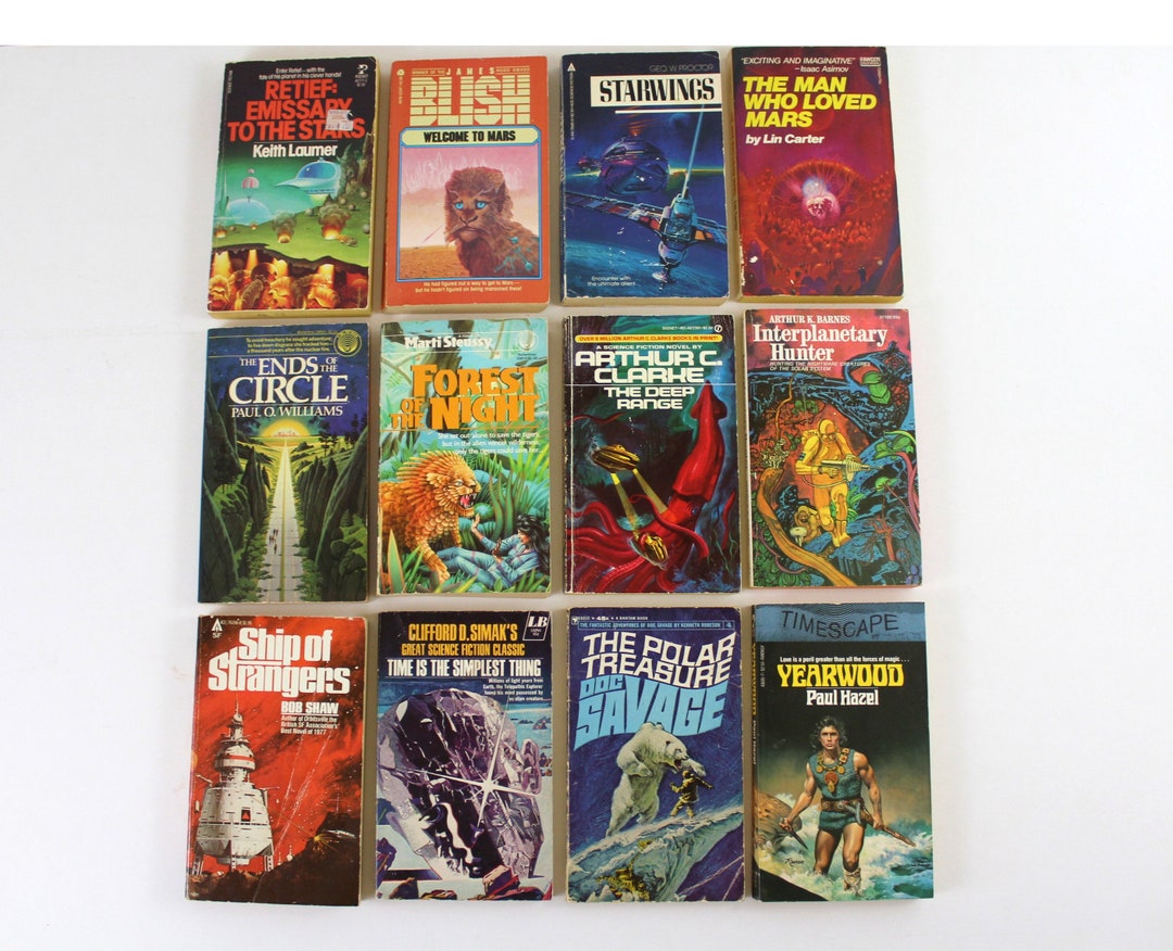 12 Vintage Science Fiction Paperback Books 1970s-80's F218 - Etsy