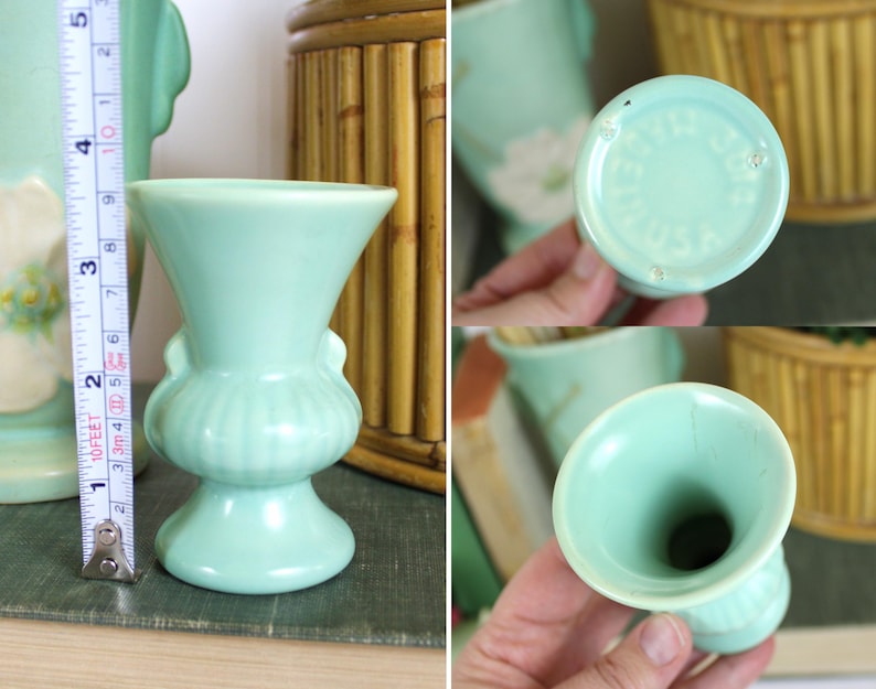 CHOICE Vintage Planter | Minty Green Deer Bird Rabbit Pottery - Etsy