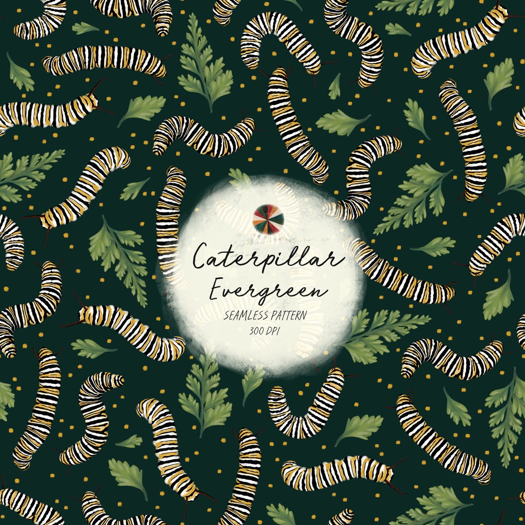 Caterpillar Green Surface Pattern, Seamless Repeating Pattern, Digital ...