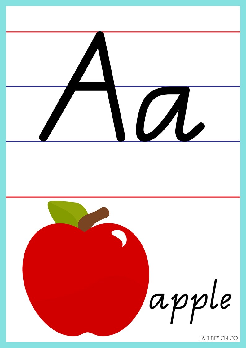 Alphabet Wall Charts CURSIVE | Etsy