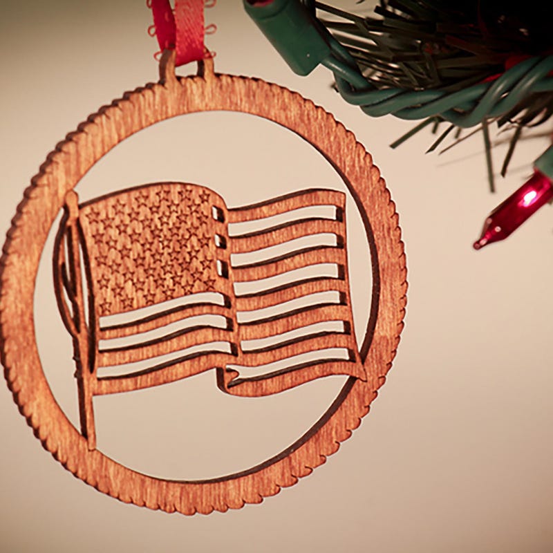 American Flag Metal Christmas Ornament - Etsy