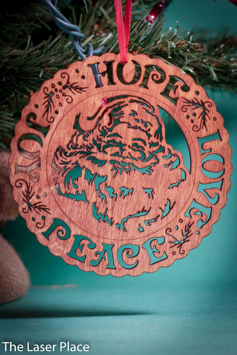Santa Claus Laser Cut Wood Christmas Ornament CHR117 - Etsy
