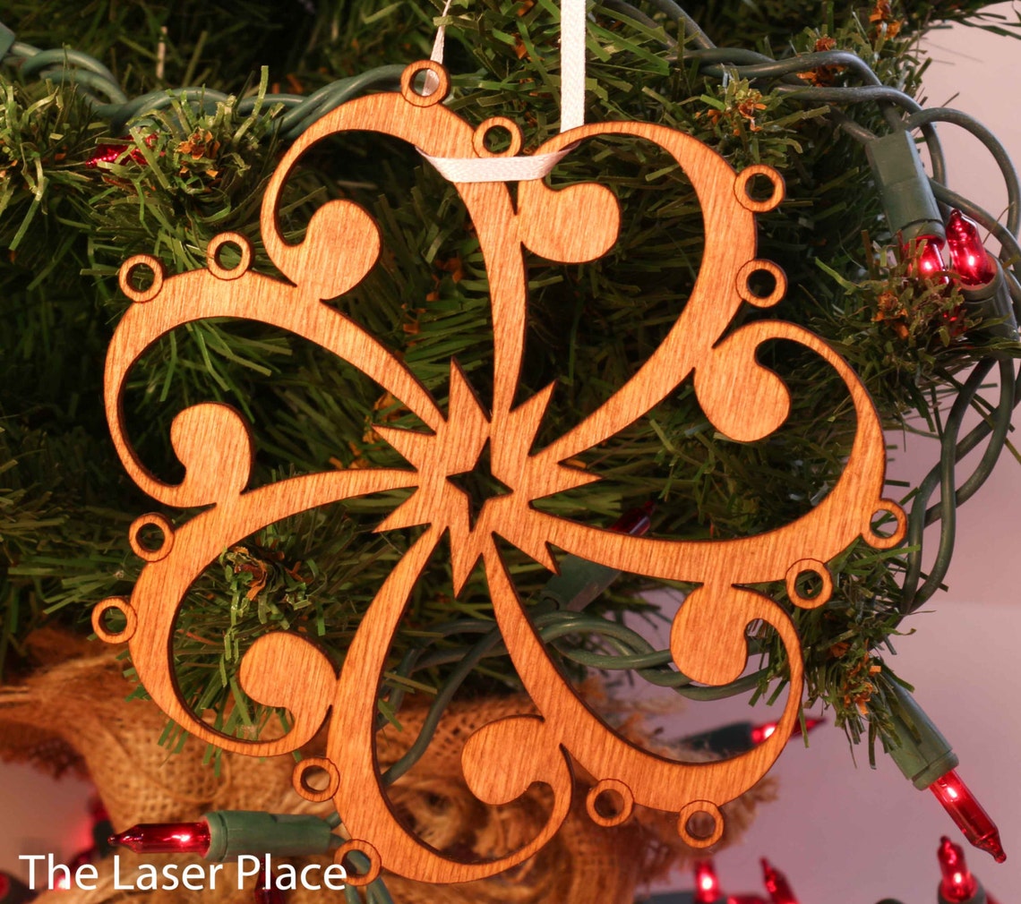 Bass Clef Music Wood Christmas Ornament MU105 - Etsy