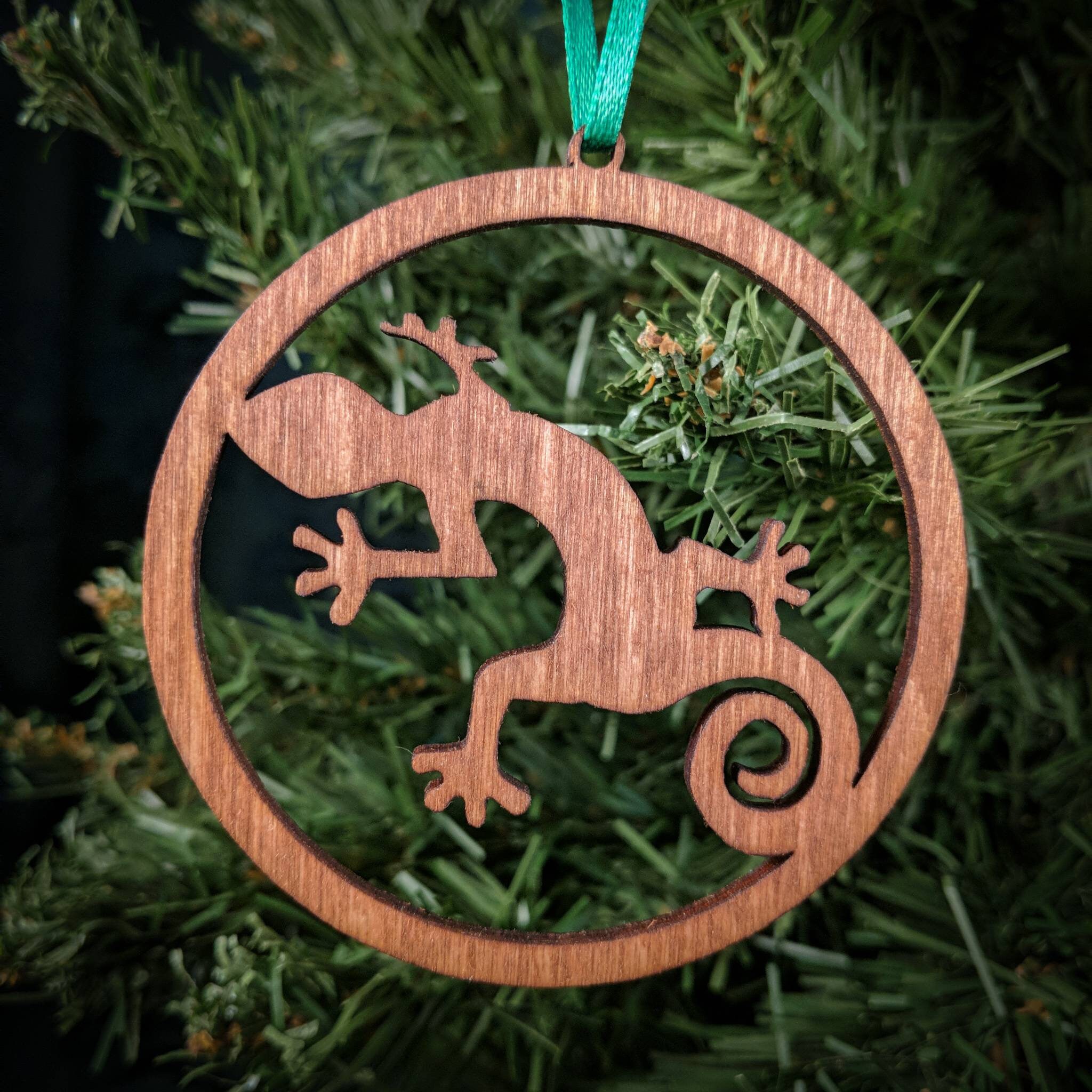 Gecko Lizard Christmas Ornament SIL100 - Etsy