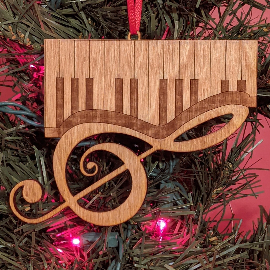 Piano Treble Clef Music Ornament - Etsy