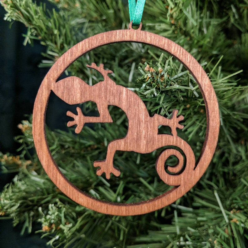 Gecko Lizard Christmas Ornament SIL100 - Etsy