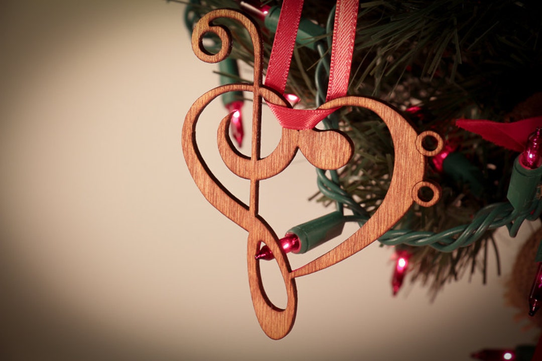 Music Symbol Heart Christmas Ornament - Etsy