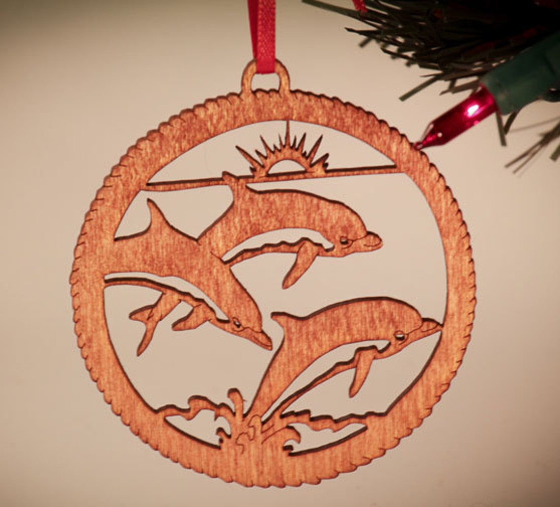 Dolphin Laser Cut Wood Christmas Ornament CHR101 - Etsy