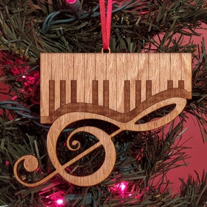 Piano Treble Clef Music Ornament - Etsy