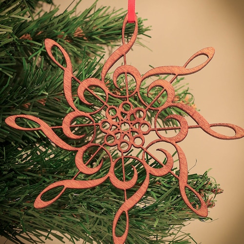 Bass Clef Music Wood Christmas Ornament MU105 - Etsy