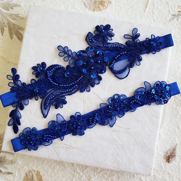 Royal Blue Garter - Etsy