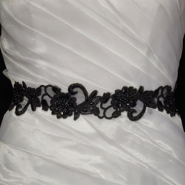 Black Bridal Sash - Etsy
