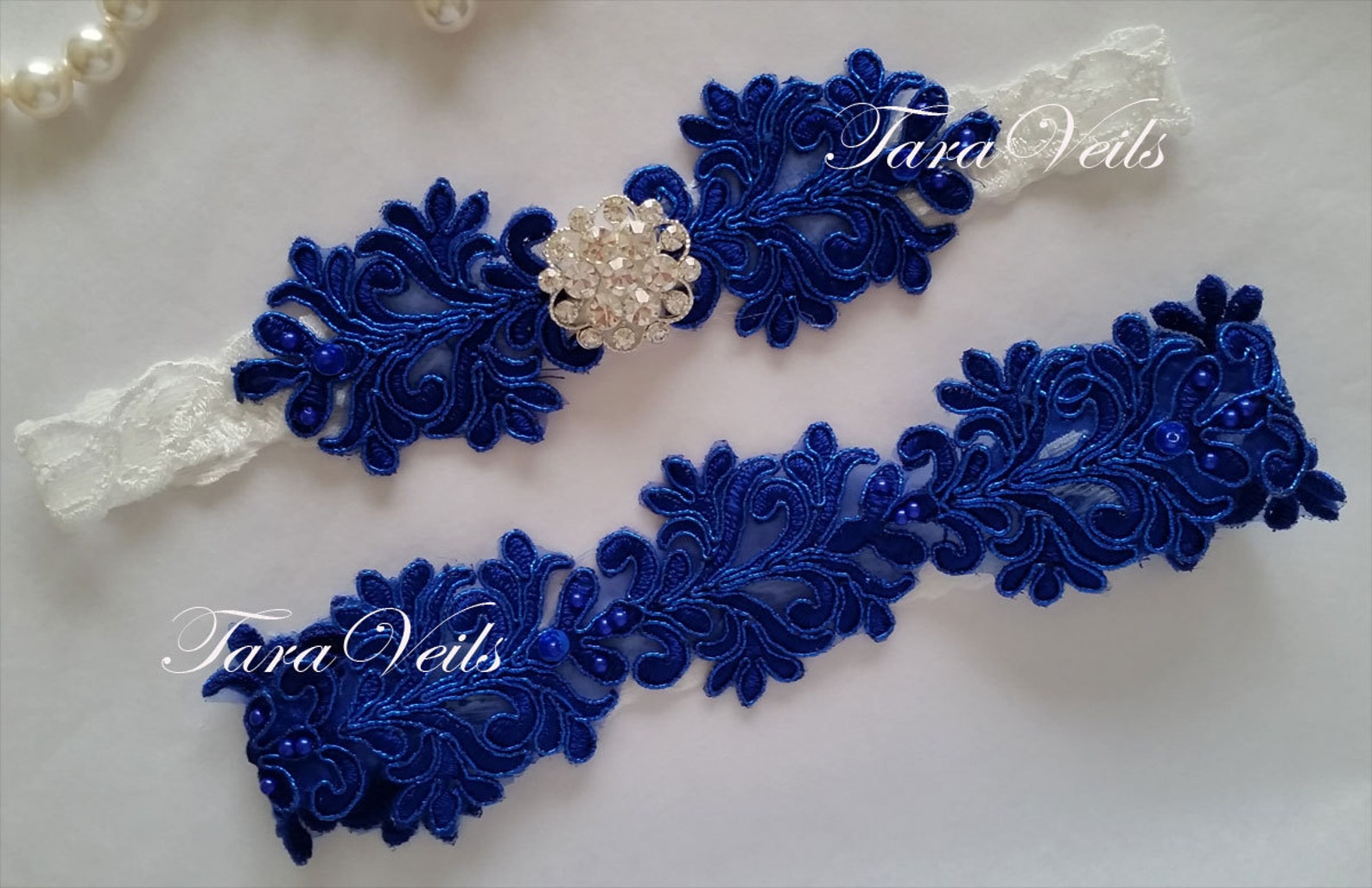 Wedding / Bridal / Royal Blue Garter/ Rhinestone Garter/ - Etsy