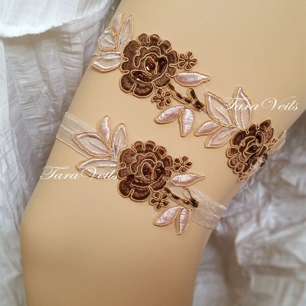 Brown Wedding Garter - Etsy