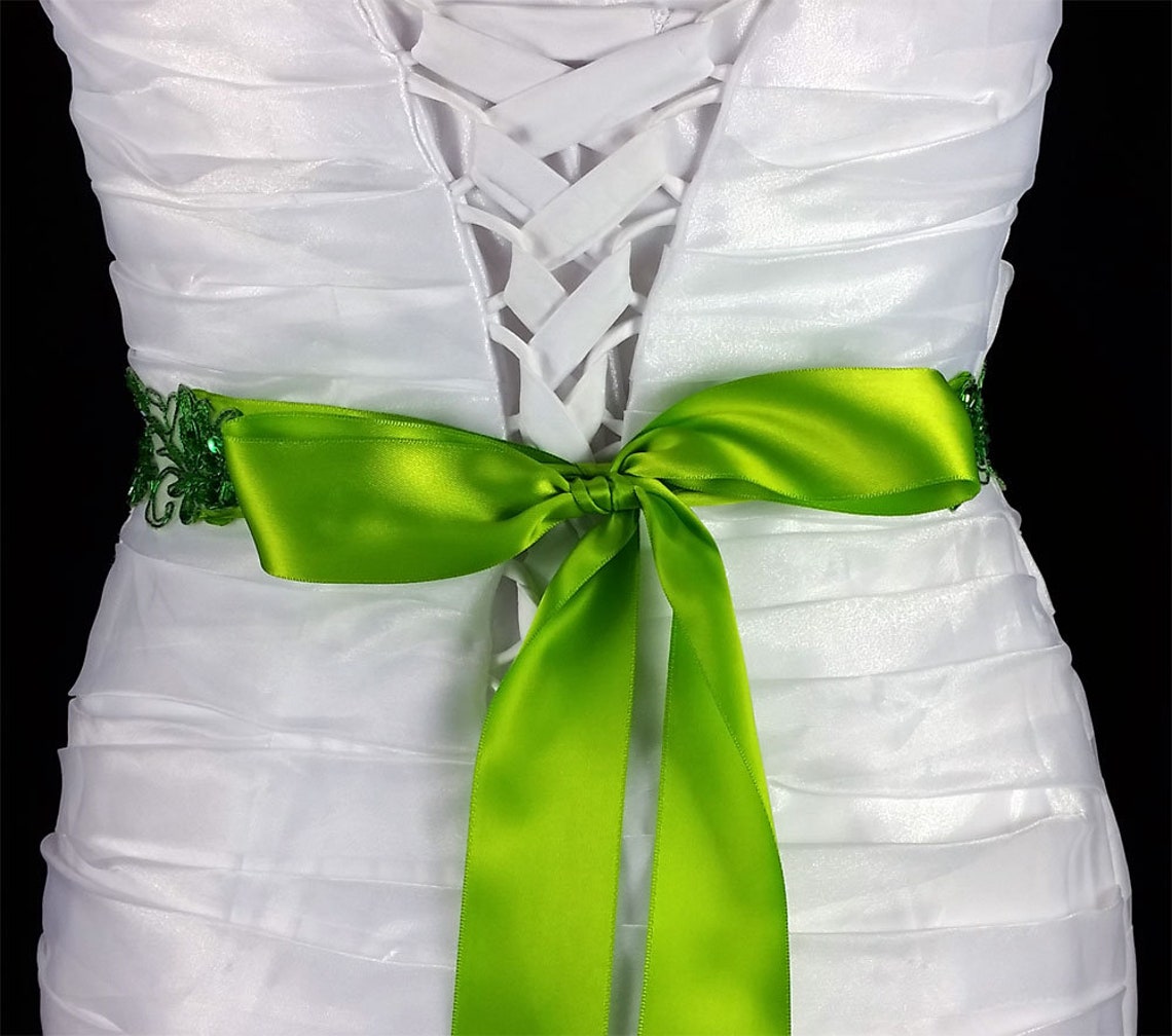 Green Embroidery Sash,bridesmaid Sash, Beaded Floral Sash,wedding Sash ...