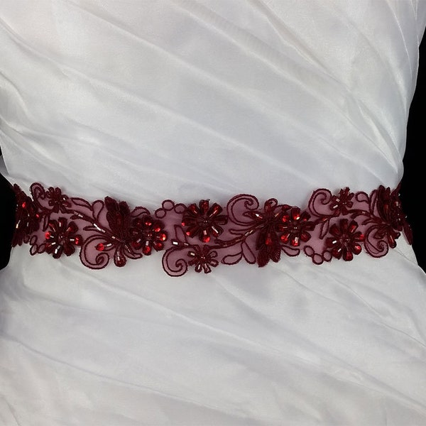 Red Bridal Sash - Etsy