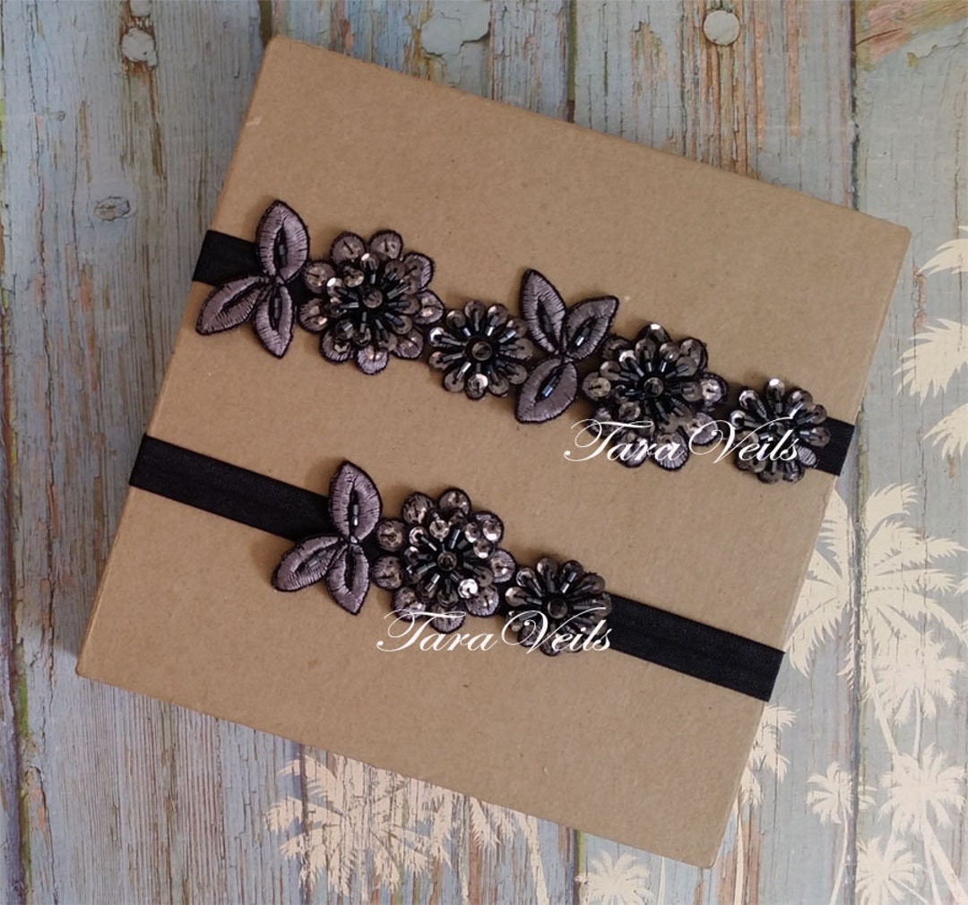 Garter,wedding Bridal Gray Color Garter/ Rhinestone Garter/ Wedding ...