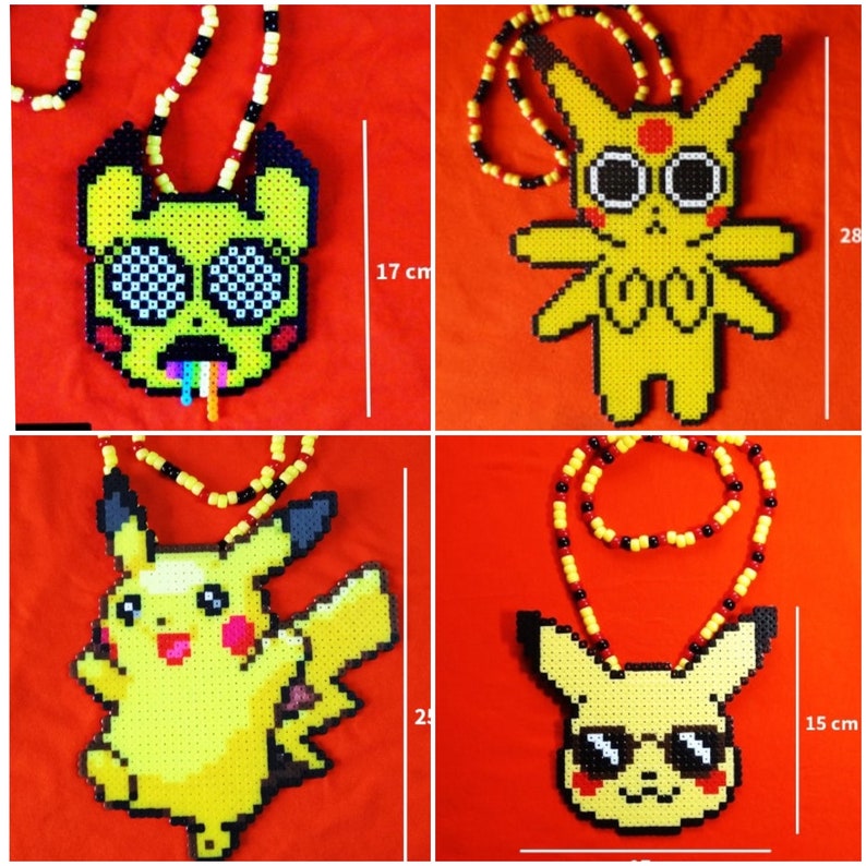 Rave Kandi Perler Necklace- Custom Beaded EDM Festival Jewelry ...