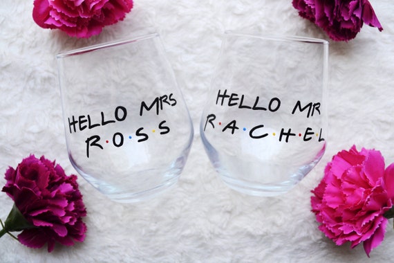Friends Glasses Hello Mrs Ross Hello Mr Rachel Ross and | Etsy