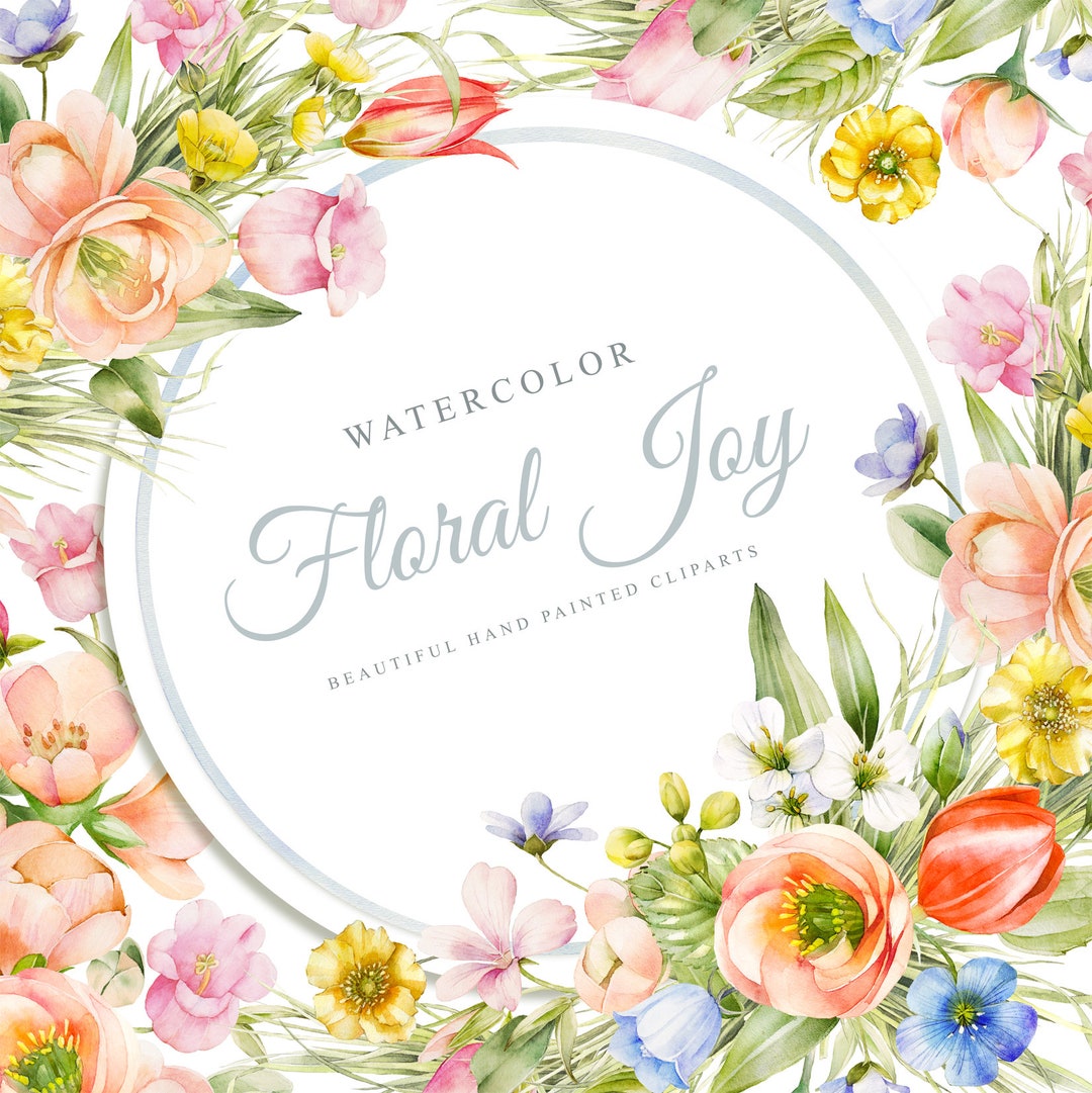 Floral Joy, Beautiful Hand Painted Clip Arts, Without Background, 300 ...