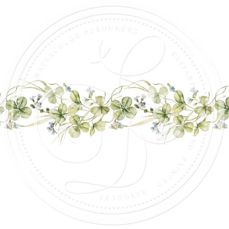 Happy Clover Hand Painted Clipart's Frame Border - Etsy