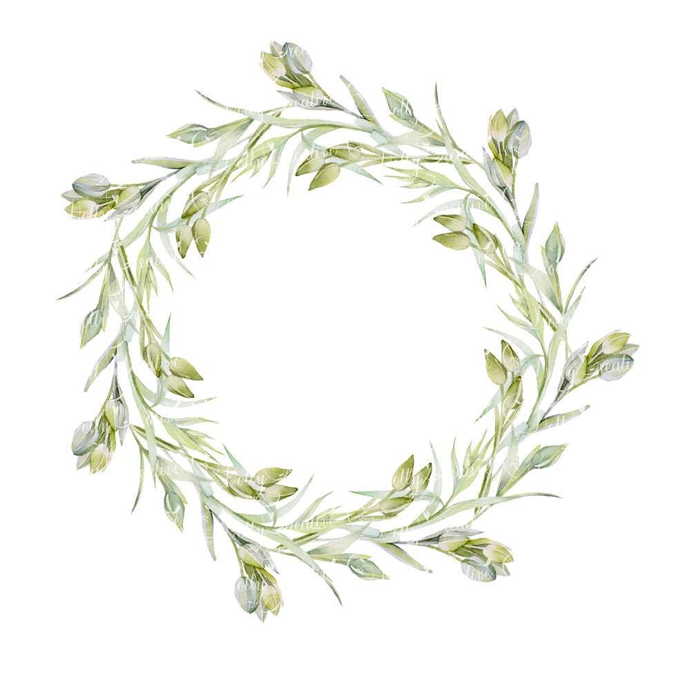 Flax Flowers Hand Painted, Watercolors Clipart, Watercolor Frames ...