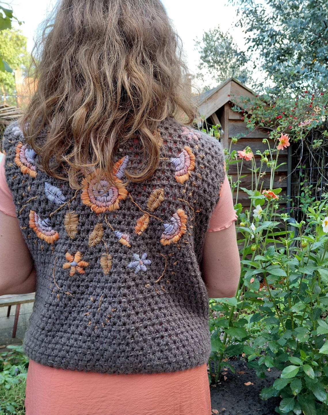 Crochet Pattern Flower Gilet - Etsy