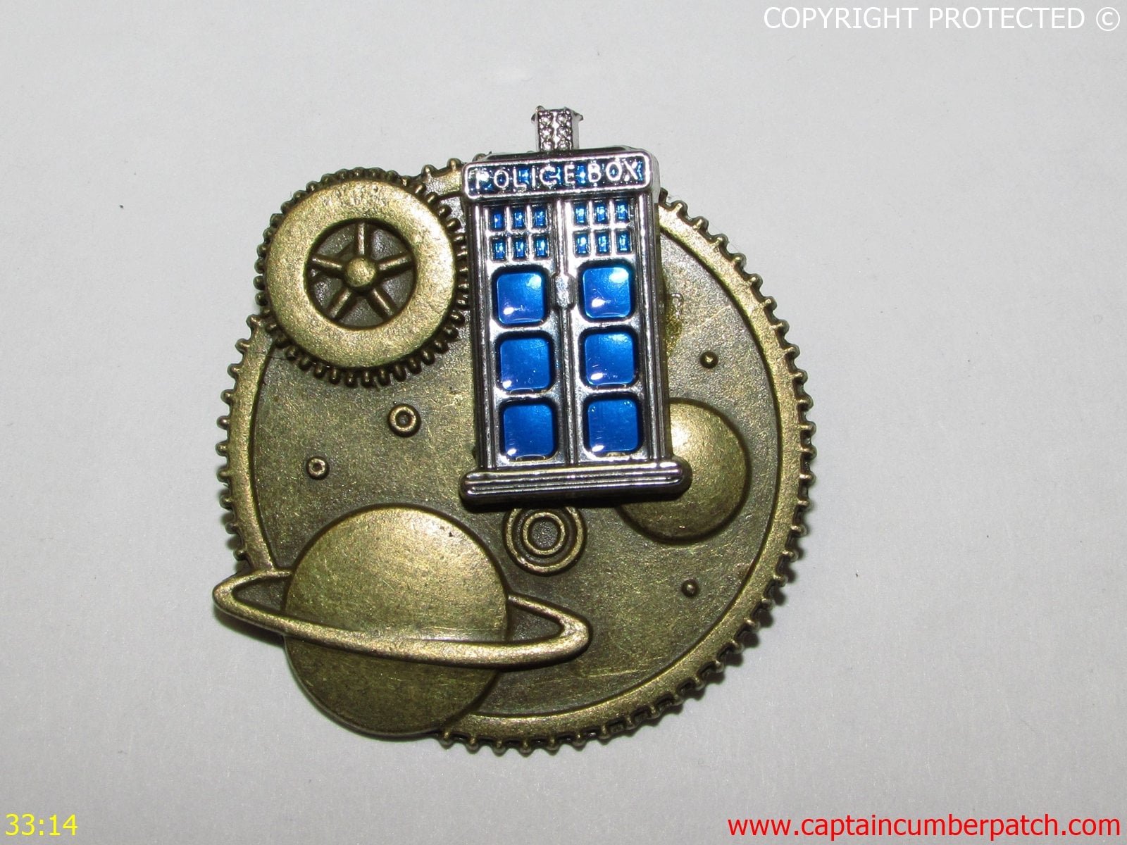 Steampunk Pin Badge Brooch Bronze Planets With Blue Enamelled - Etsy ...