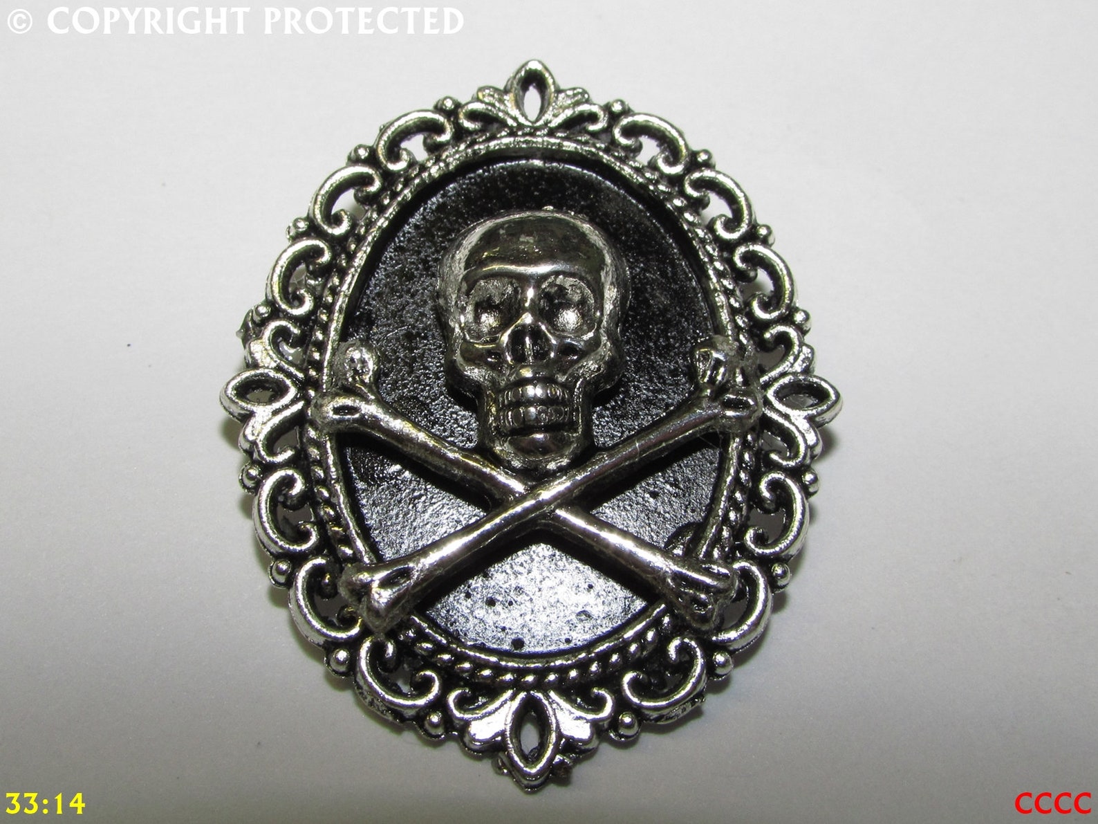 Steampunk Pin Badge Brooch Silver Skull and Crossbones on - Etsy