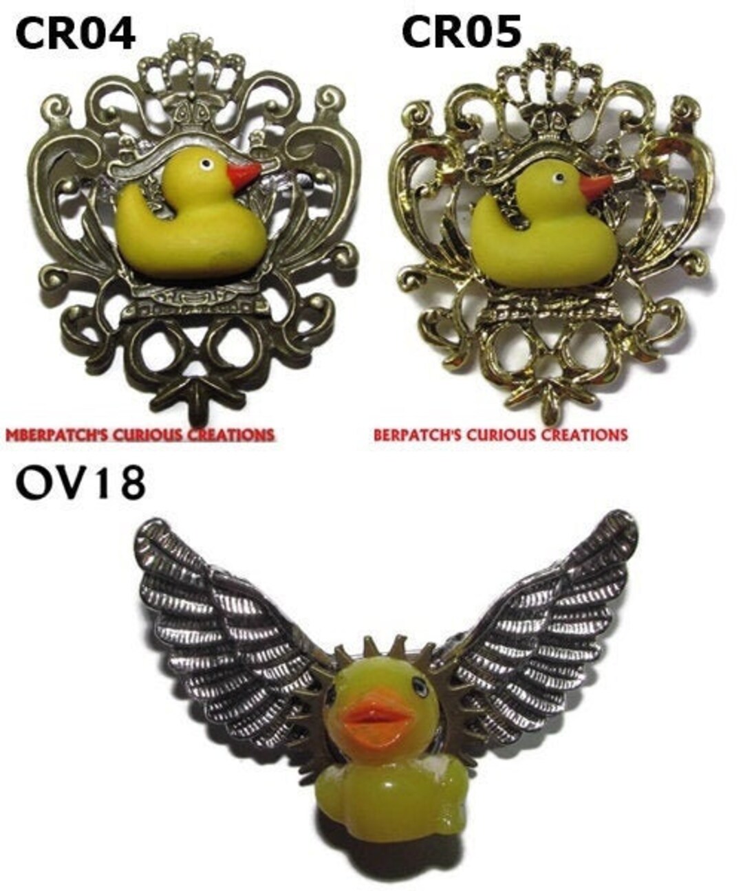 Steampunk Rubber Duck Pin: Crest or Owl Wings Brooch - Etsy