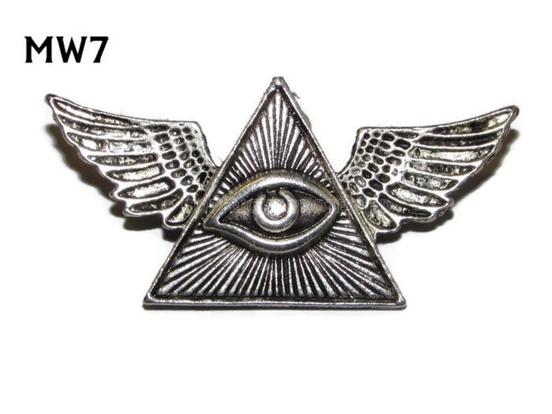 Steampunk Pin Badge Brooch Silver All Seeing Eye Illuminati With Silver ...