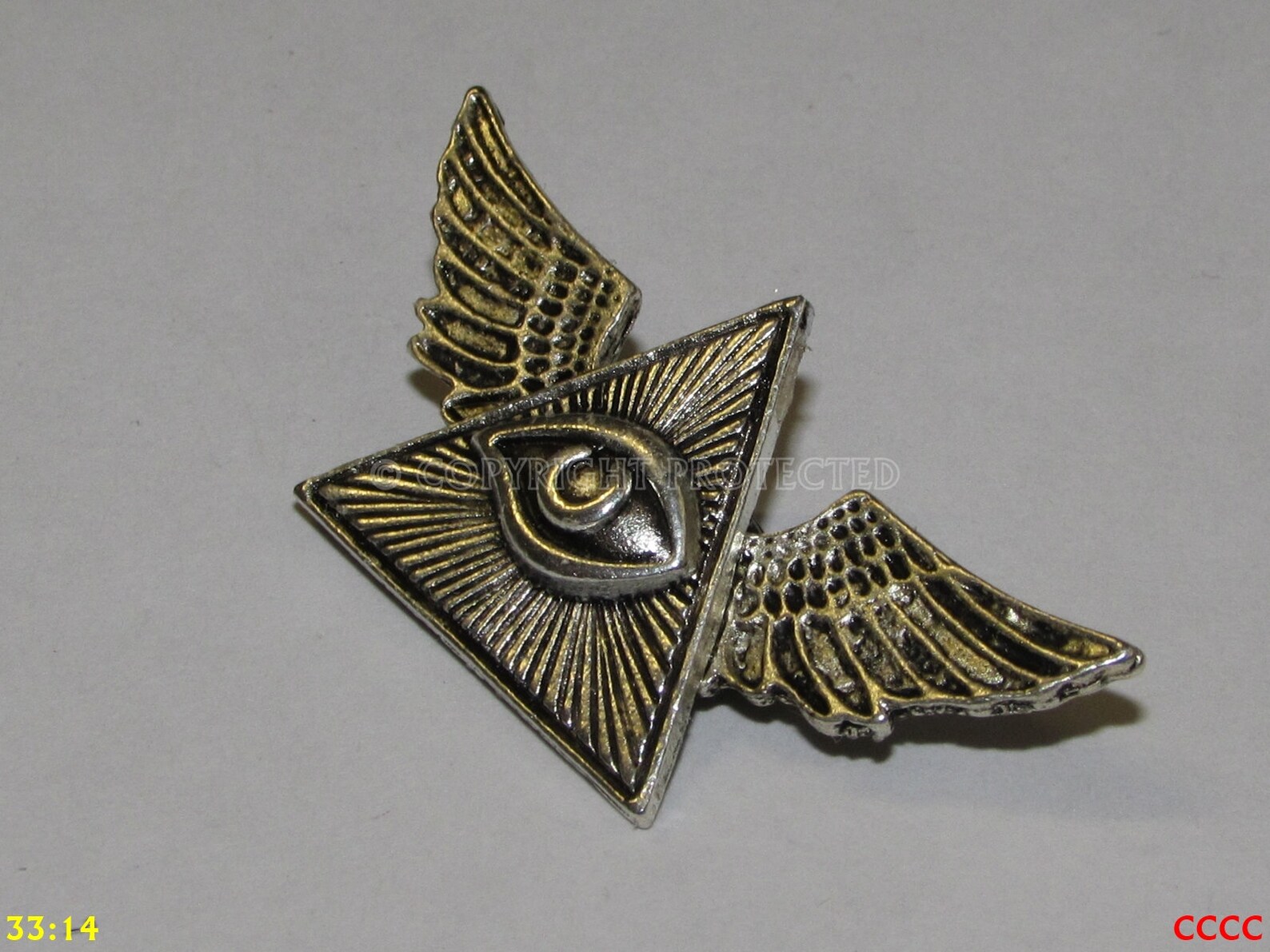 Steampunk Pin Badge Brooch Silver All Seeing Eye Illuminati With Silver ...