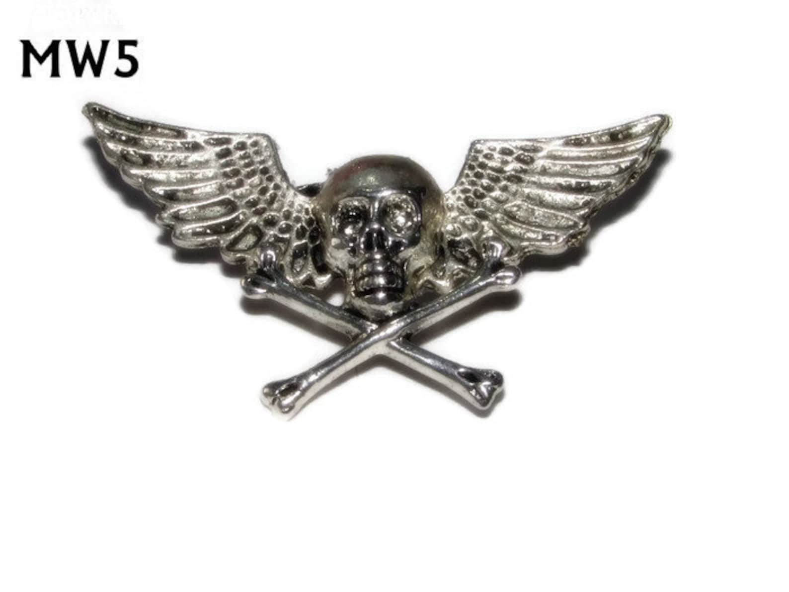 Steampunk Pin Badge Brooch Silver Skull & Crossbones With - Etsy