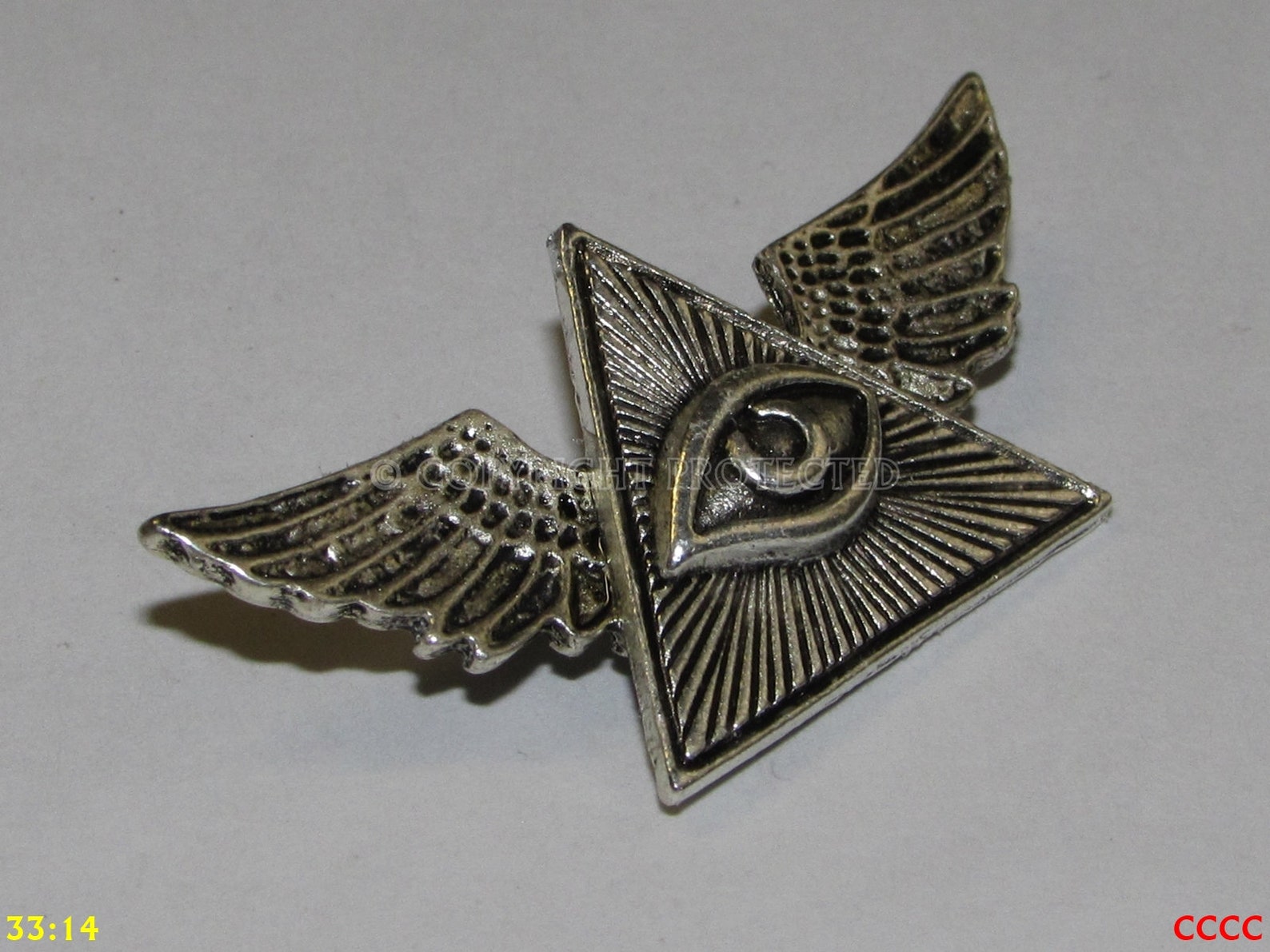 Steampunk Pin Badge Brooch Silver All Seeing Eye Illuminati With Silver ...