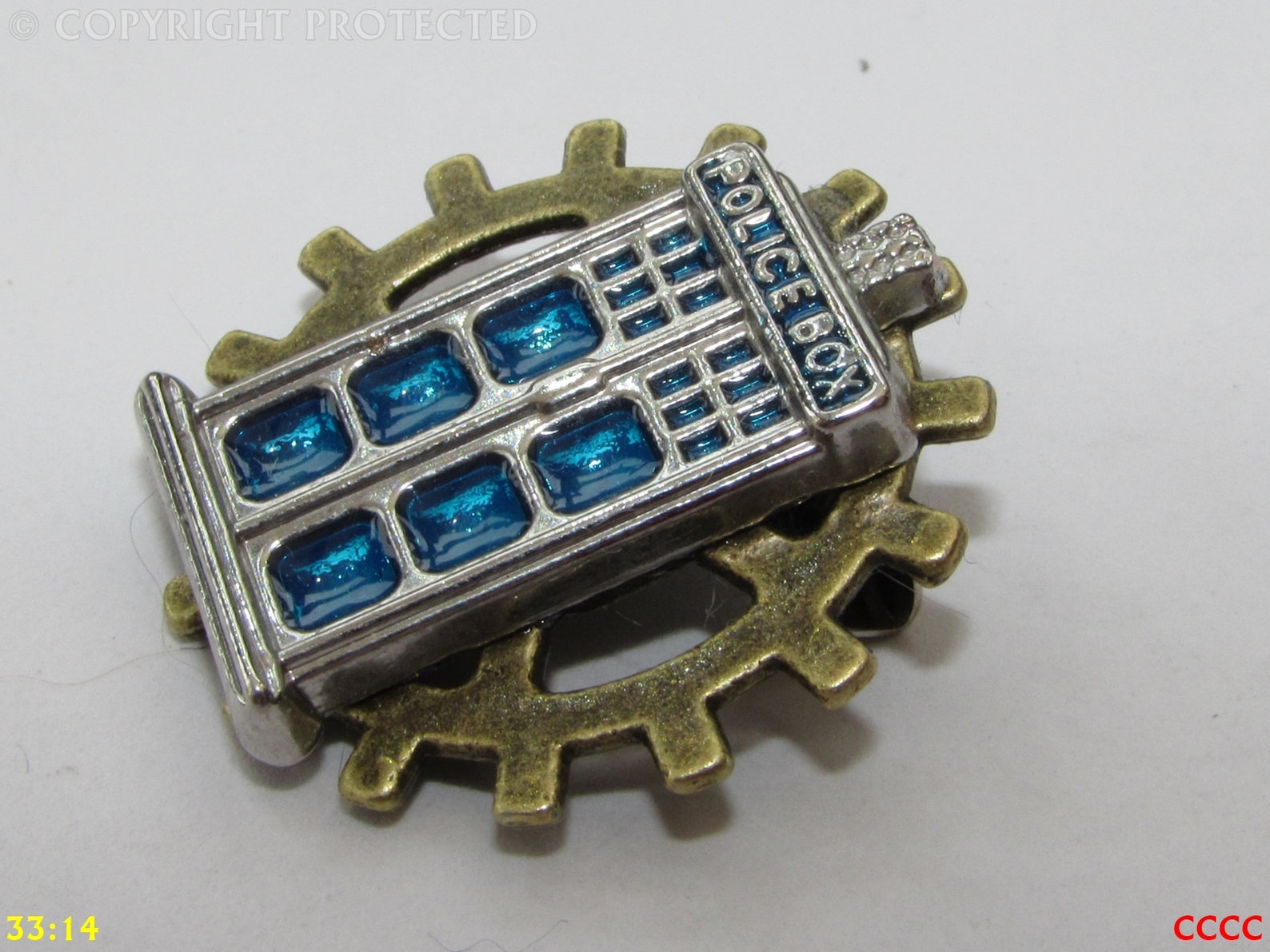 Steampunk Pin Badge Brooch Blue Enamel and Silver Coloured - Etsy